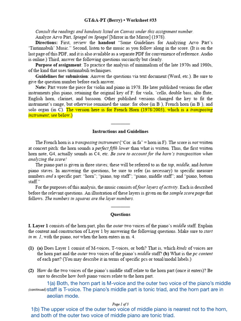 GT&A PT Worksheet 33 | PDF