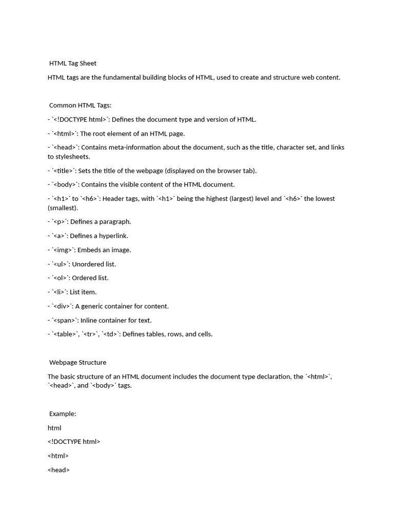HTML Notes DM | PDF