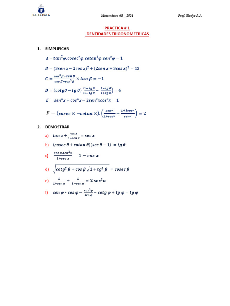 Prac1 Identidades 2024 | PDF