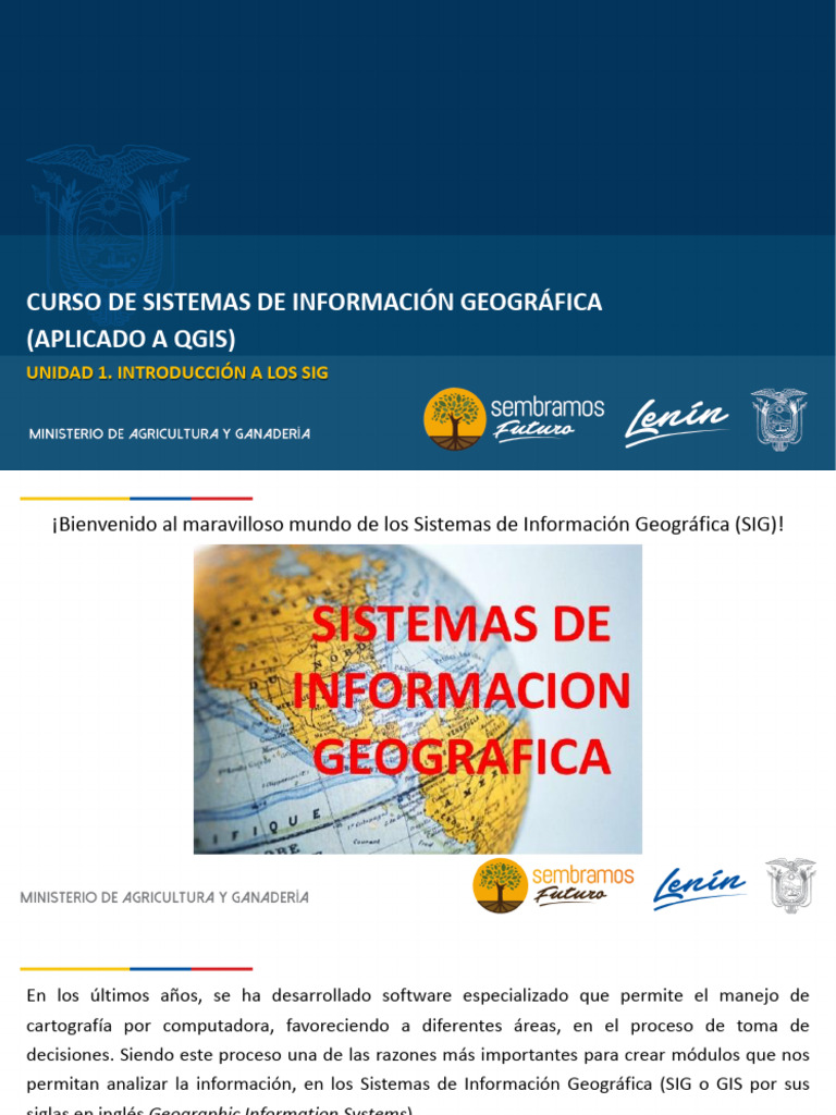Unidad 1. Introducción A Los Sig - Curso de Sistemas de Información Geográfica - Aplicado A Qgis ...