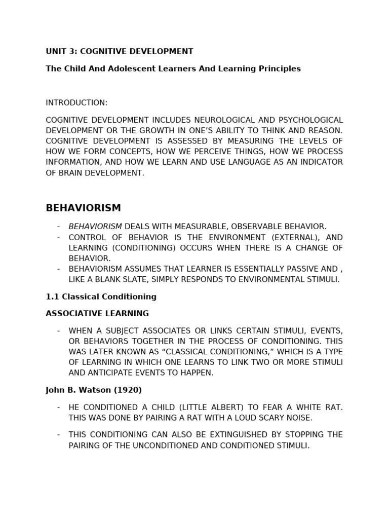 Child and Adolescent Learning Principles | PDF | Learning | Self ...