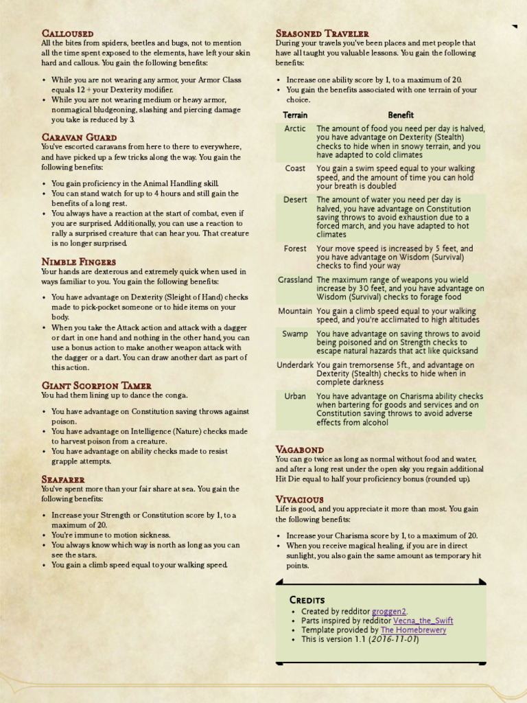 Terrain - Background Feats | PDF