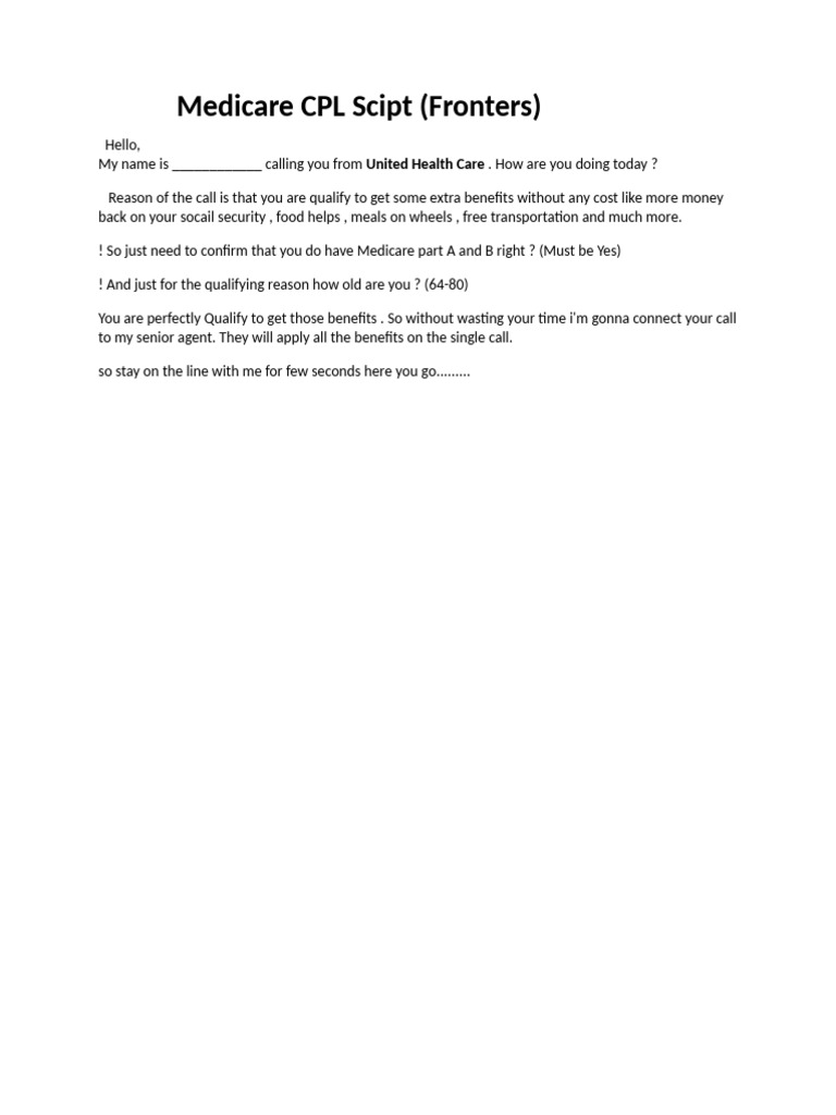 Medicare Script | PDF