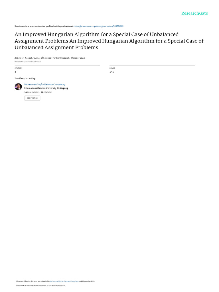 3 An Improved Hungarian | PDF