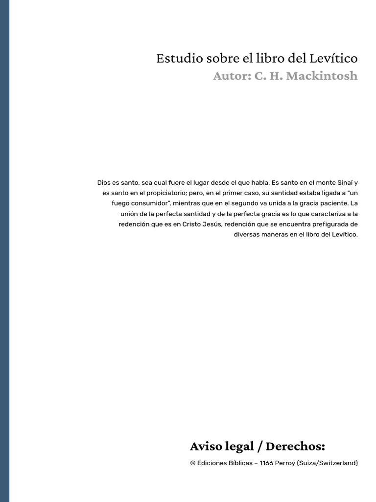 Estudio Sobre El Libro Del Levitico | PDF