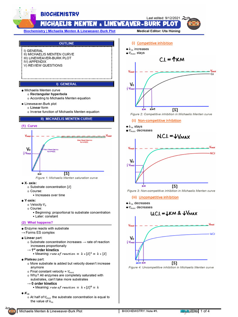 Michaelis Menten & Lineweaver-Burk Plot Atf | PDF