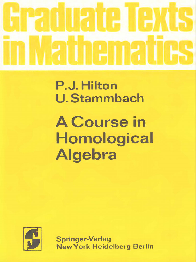 004 - A Course in Homological Algebra | PDF