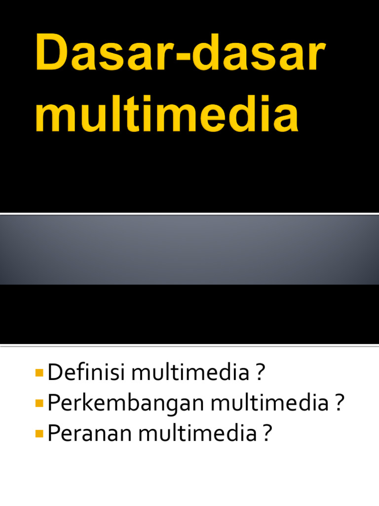 Dasar Multimedia | PDF