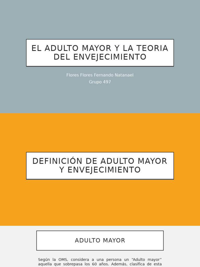 El Adulto Mayor y La Teoria Del Envejecimiento | PDF