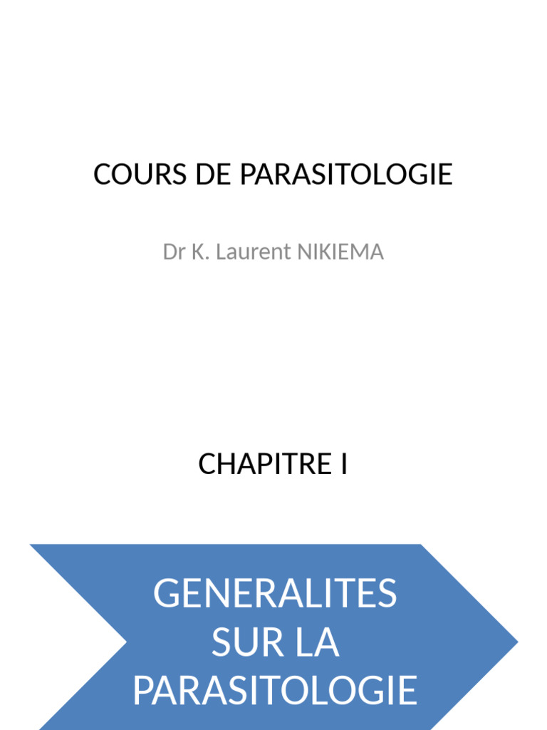 Cours Complet de Parasitologie | PDF | Spécialités médicales ...