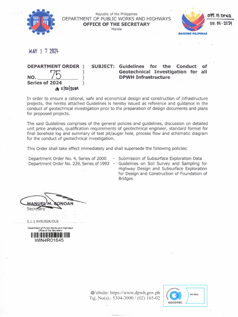 Guidelines For The Conduct - of Geotechnical - Investigation For All ...