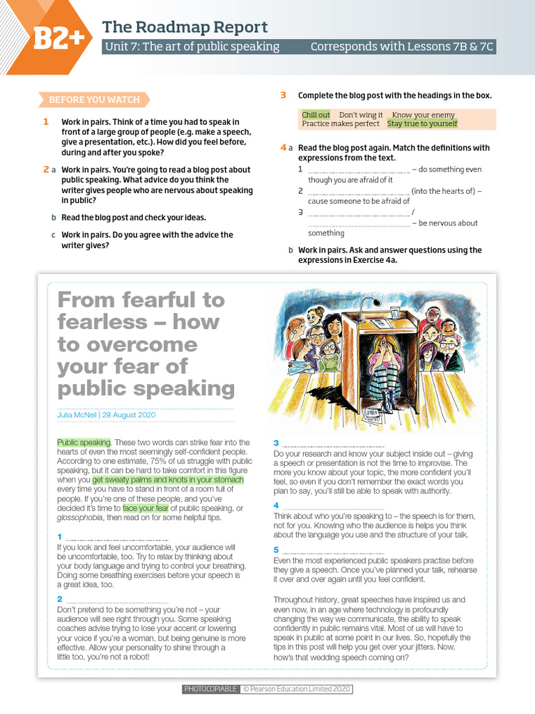 ROADMAP Report B2+ Worksheet Unit | PDF
