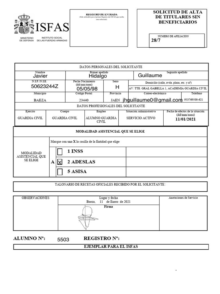Modelo Isfas Ab1 | PDF