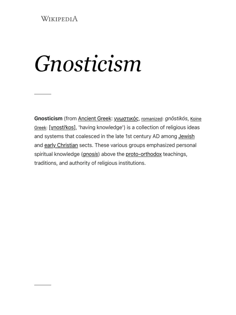 Gnosticism Pdf