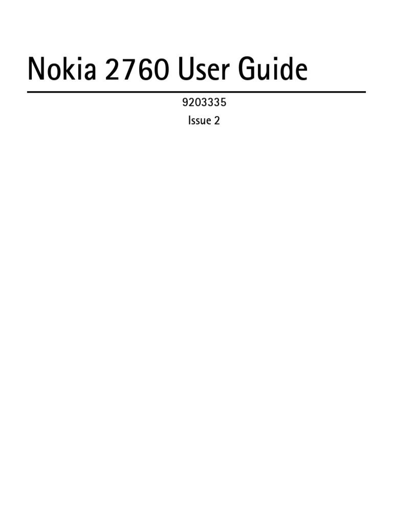 Nokia 2760 UG en | PDF