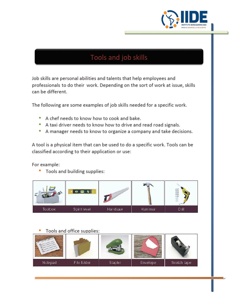 Tools and Job Skills | PDF