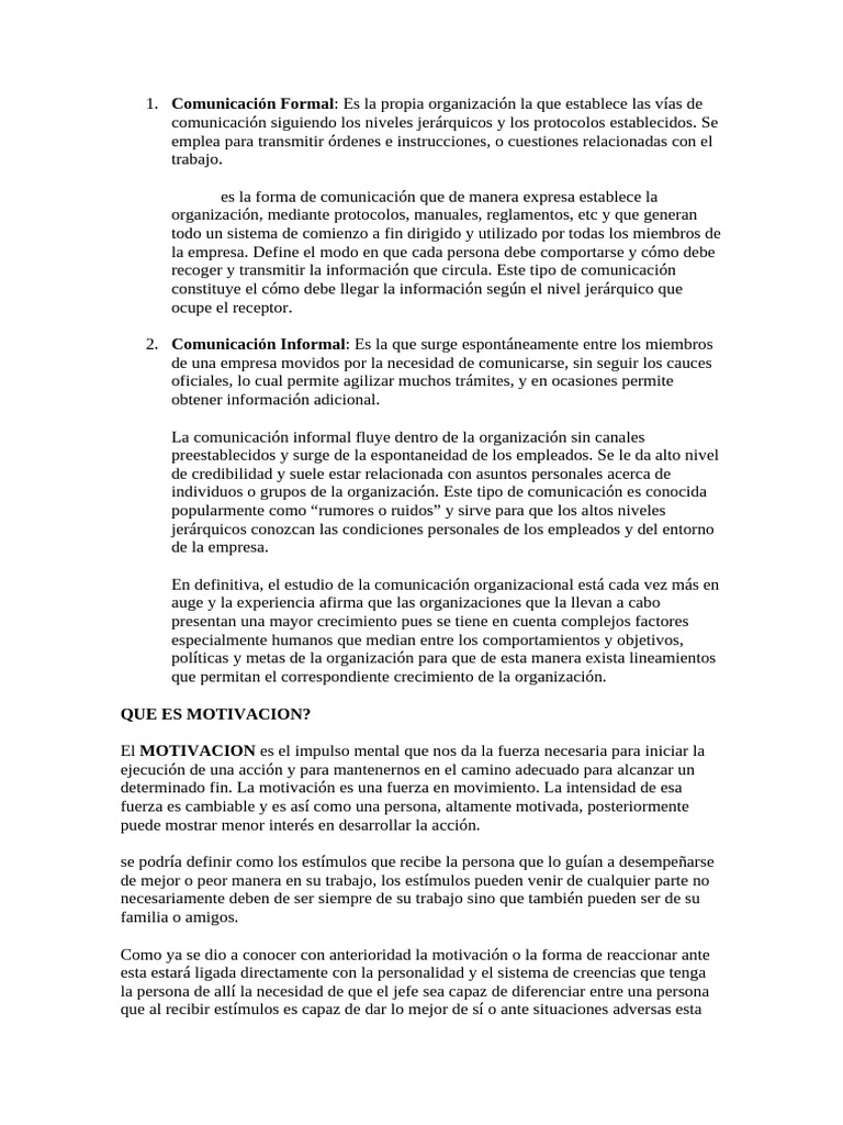 Comunicación Formal | PDF