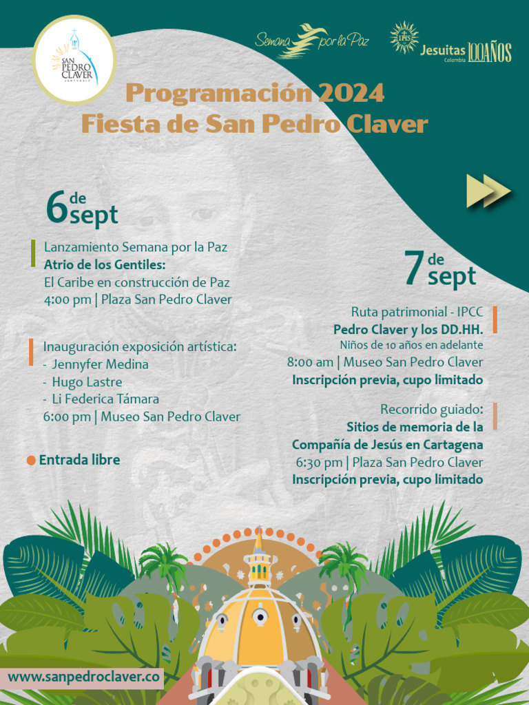 Programación Fiesta de San Pedro Claver | PDF | Fiestas cristianas y ...