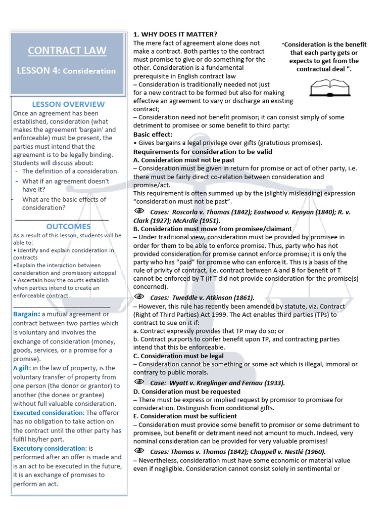 Lesson 4 - Consideration | PDF