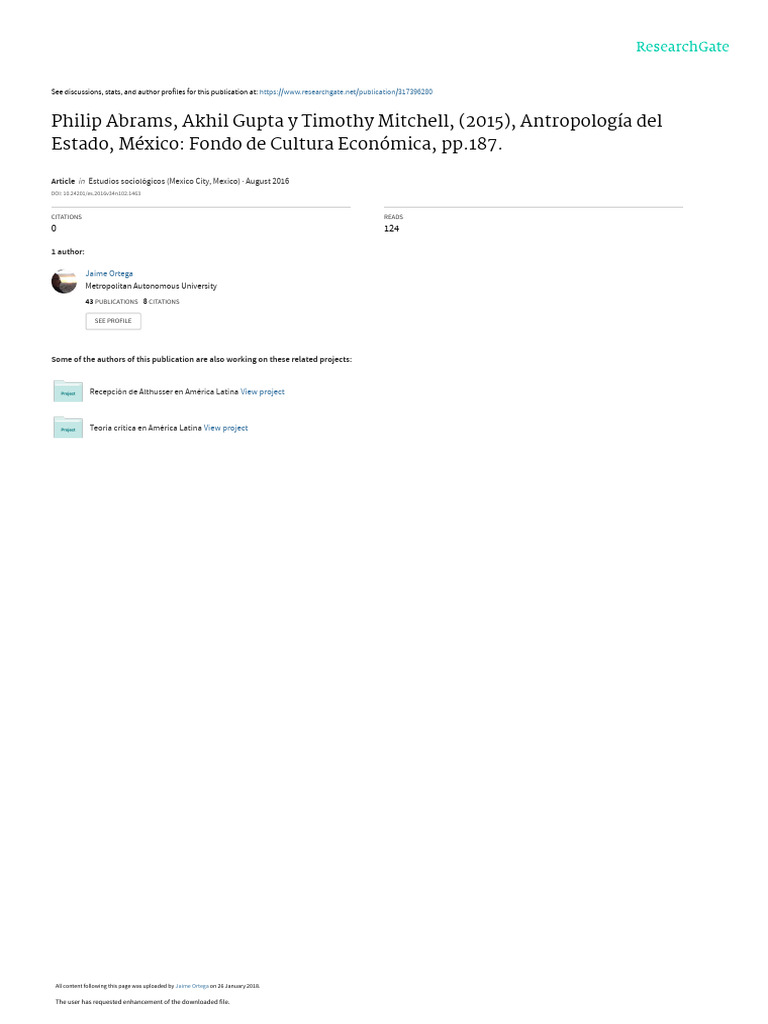 Philip Abrams Akhil Gupta y Timothy Mitchell 2015 | PDF