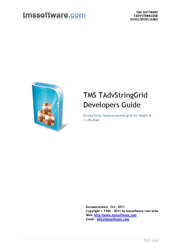 TMS TAdvStringGrid v6.0 Developers Guide | PDF | Boolean Data Type | Microsoft Excel