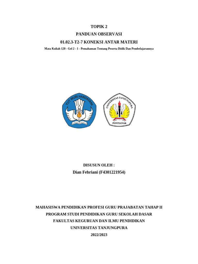Dian Febriani - Kelas 1A - Gel 2 - 01.02.3-T2-7 Koneksi Antar Materi | PDF