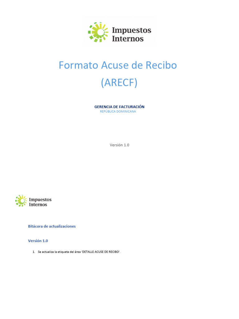 Formato Acuse de Recibo V 1.0 | PDF Formato Acuse de Recibo V 1.0 | PDF