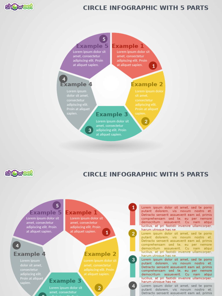 5 Parts Circle Infographics PowerPoint | PDF