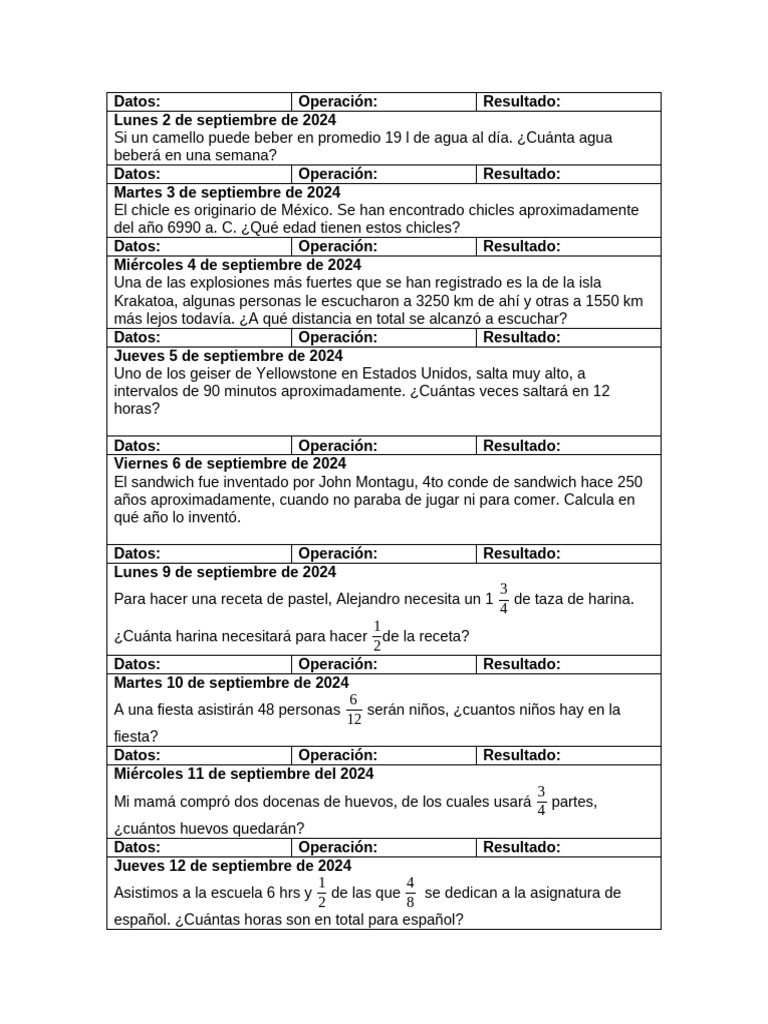 Problemario 5to 2sep-4oct | PDF