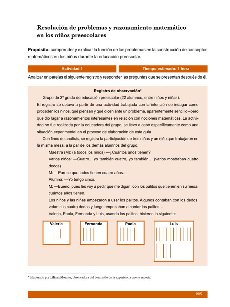 Ejemplo. Resolucion de Problemas y Razonamiento Matematico en Los Niños ...