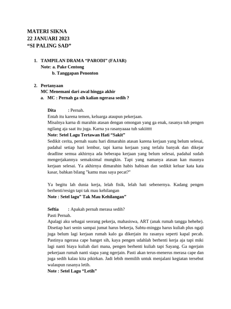 Materi Sikna Januari 2023 | PDF