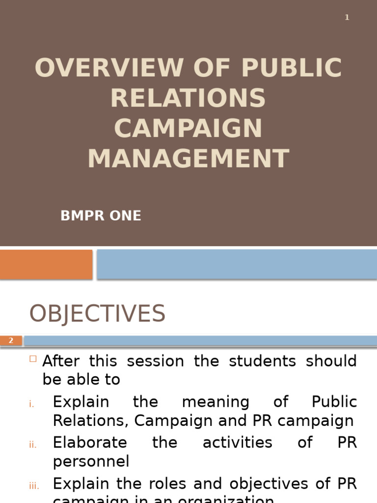 Lecture 1 PR Campaign MGT | PDF