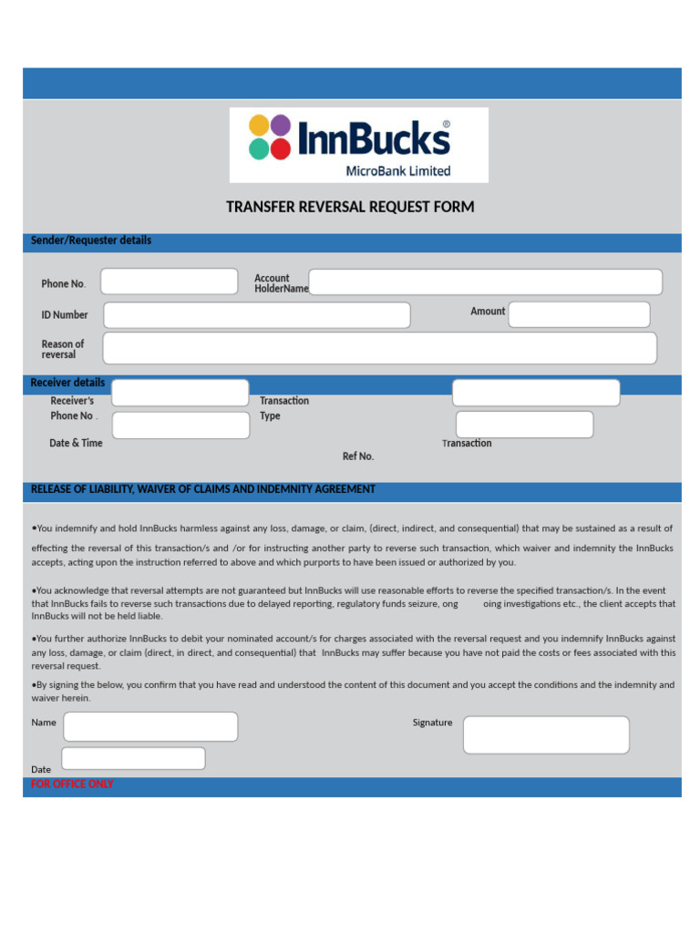 Transfer Reversal Form Revised (Final) (1) | PDF