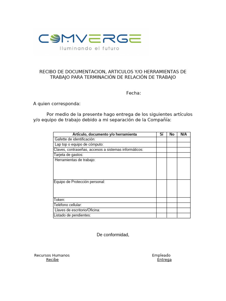 Termination Check List | PDF