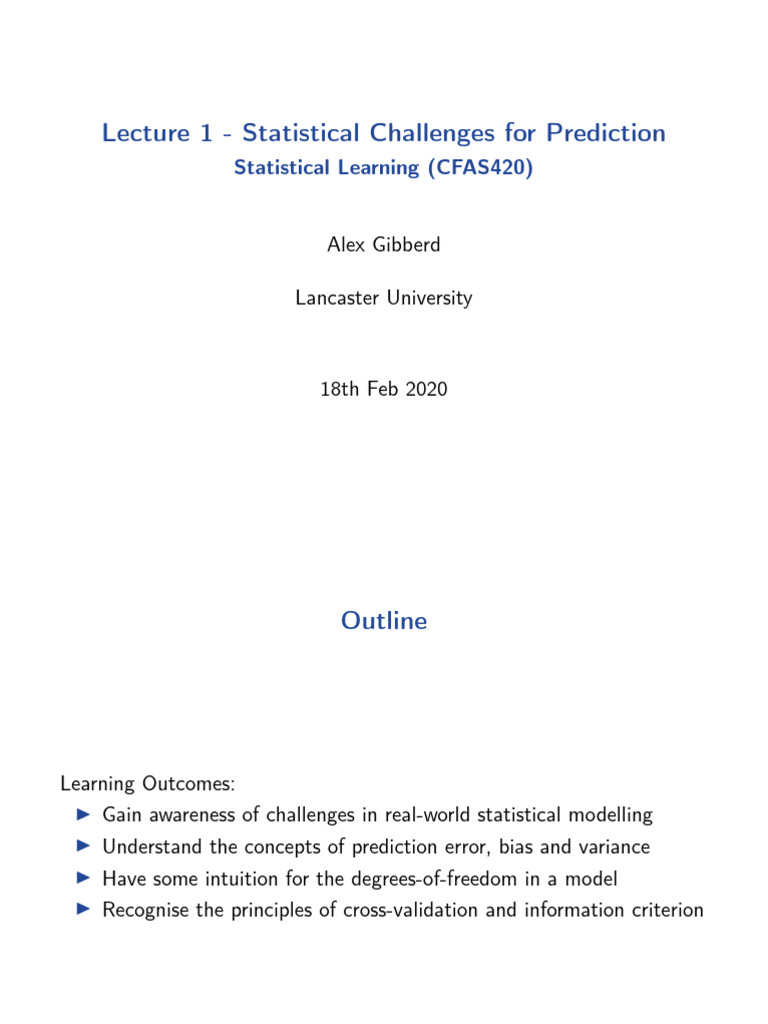 Slides 1 Handout | PDF | Linear Regression | Regression Analysis