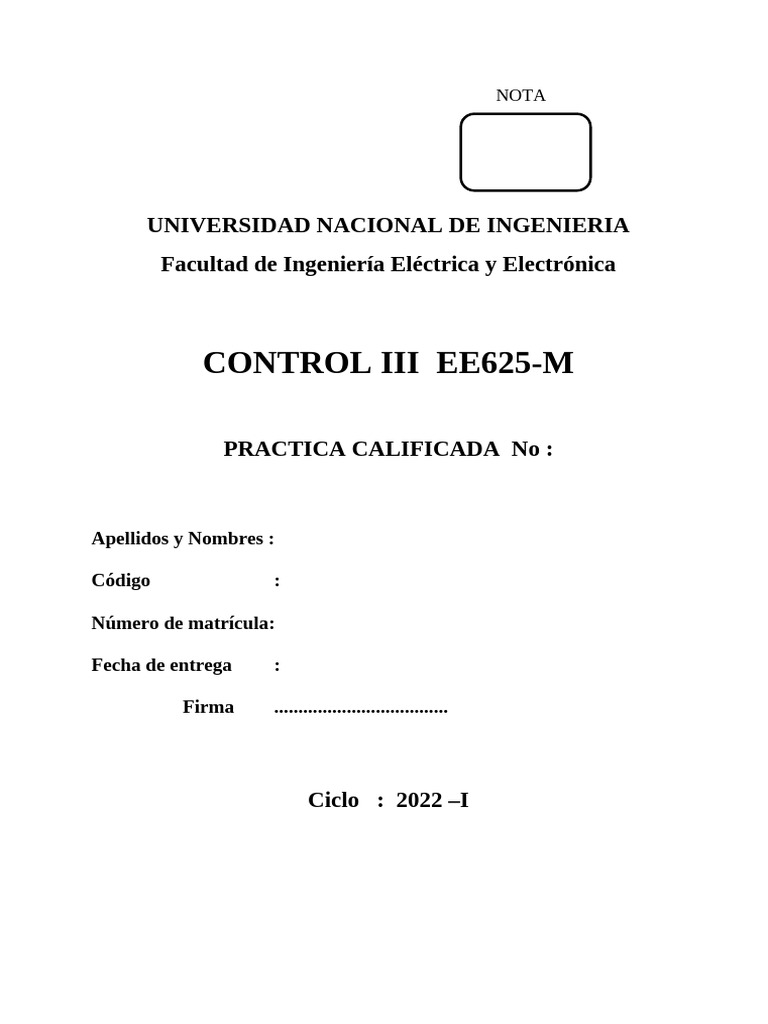 Practica Domiciliaria No 2 Control III 2022-I | PDF