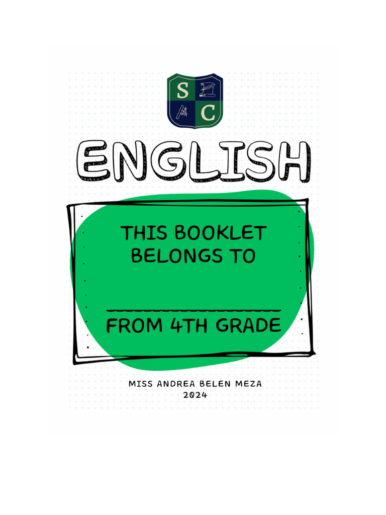 English Booklet 4th Grade | PDF