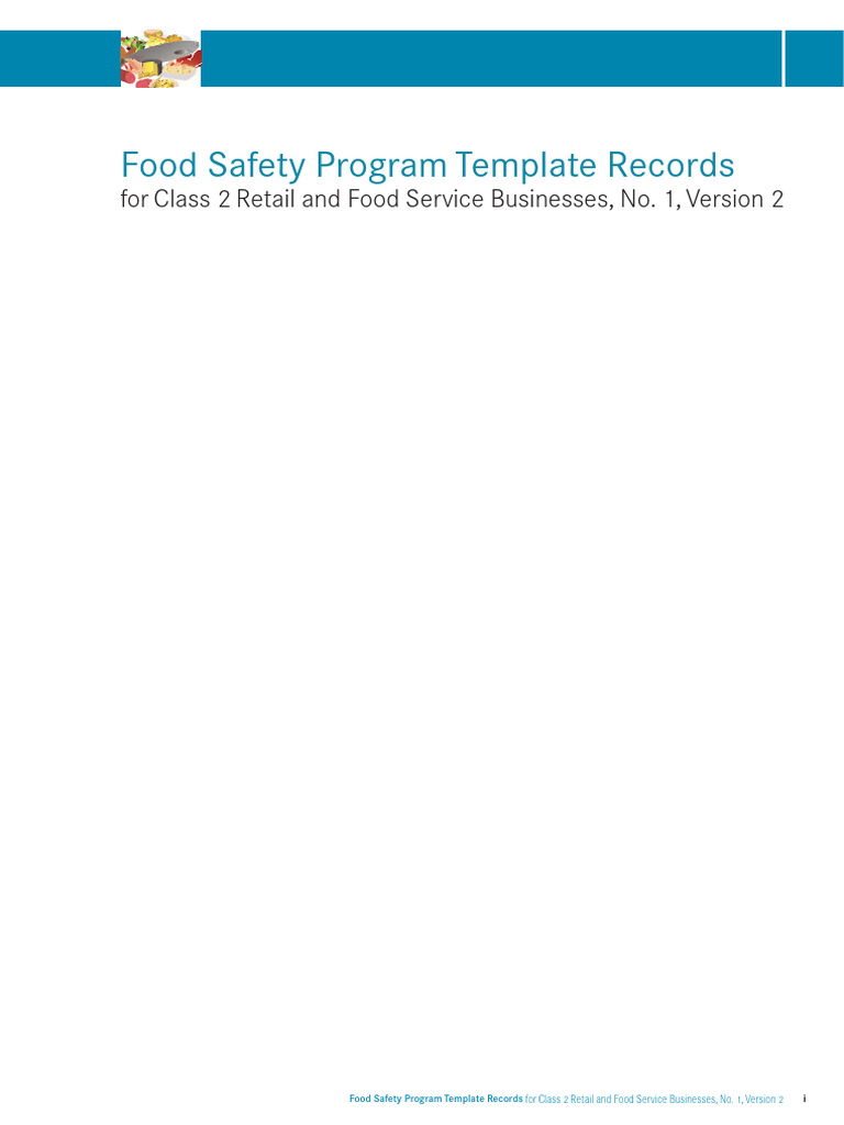Food Safety Program Records Template | PDF