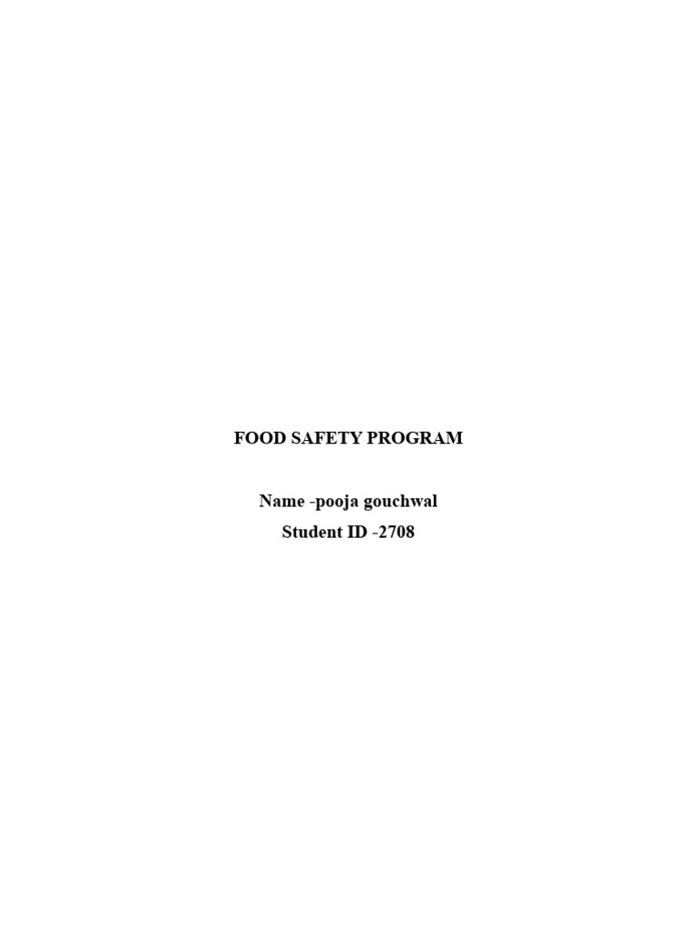 Food Safety Project | PDF