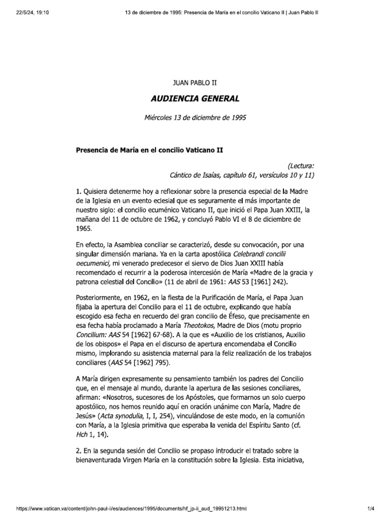 Virgen Maria en El Cvii (Jpii) | PDF