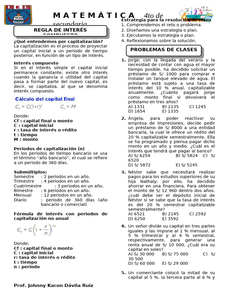 Separata Semana 3 INTERES COMPUESTO | PDF
