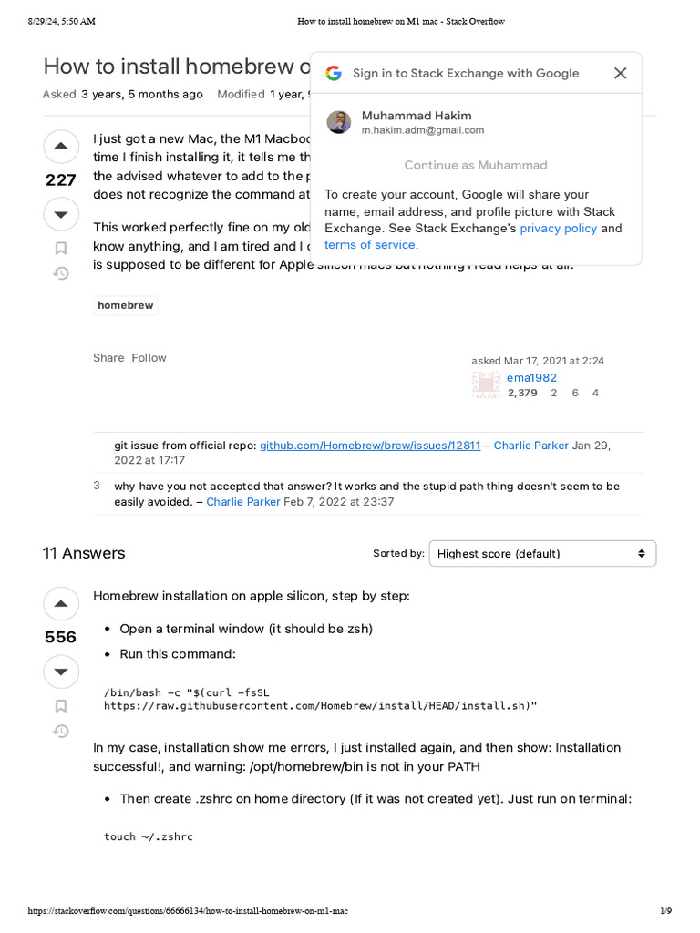 How To Install Homebrew On M1 Mac Stack Overflow Pdf