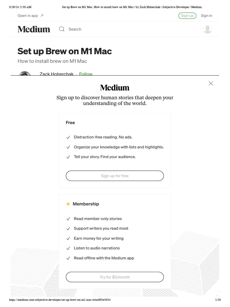 Set Up Brew On M1 Mac. How To Install Brew On M1 Mac - by Zack ...