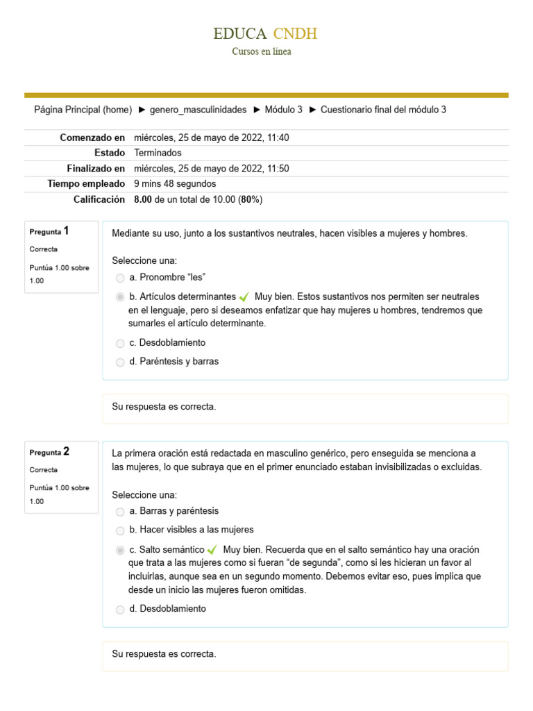 Cuestionario Final Del Módulo 3 | PDF