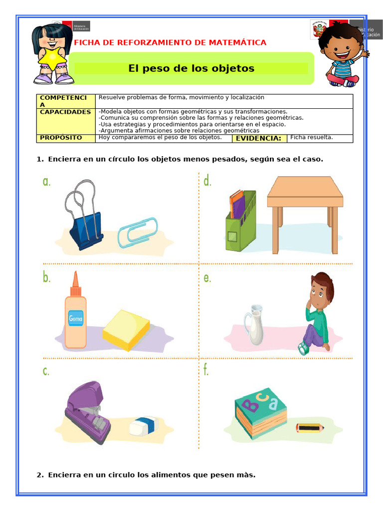 S4 REF 4 MAT EL PESO DE LOS OBJETOS | PDF