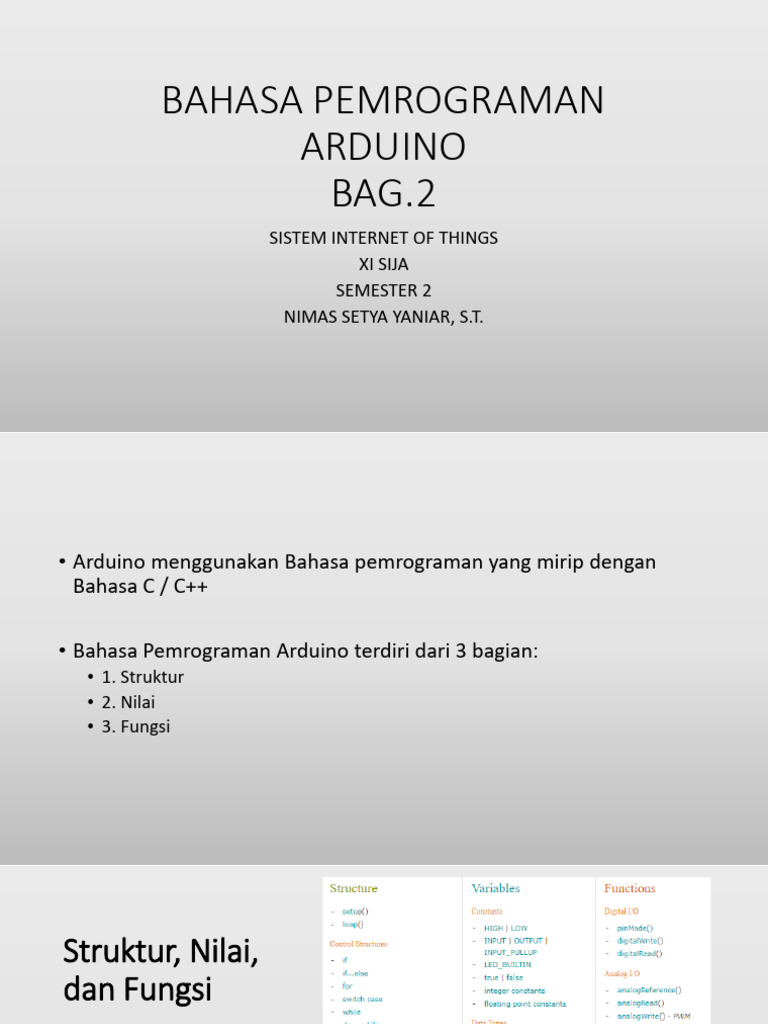 Dasar-Dasar Bahasa Arduino Bag.2 | PDF