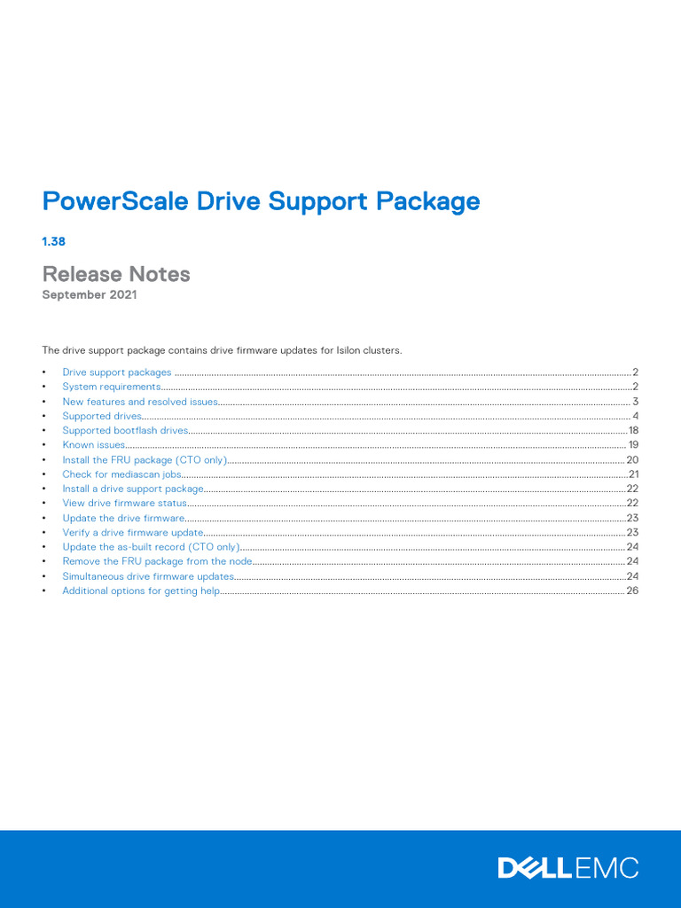 Isilon Drive Support Package 1-37 Release Notes | PDF
