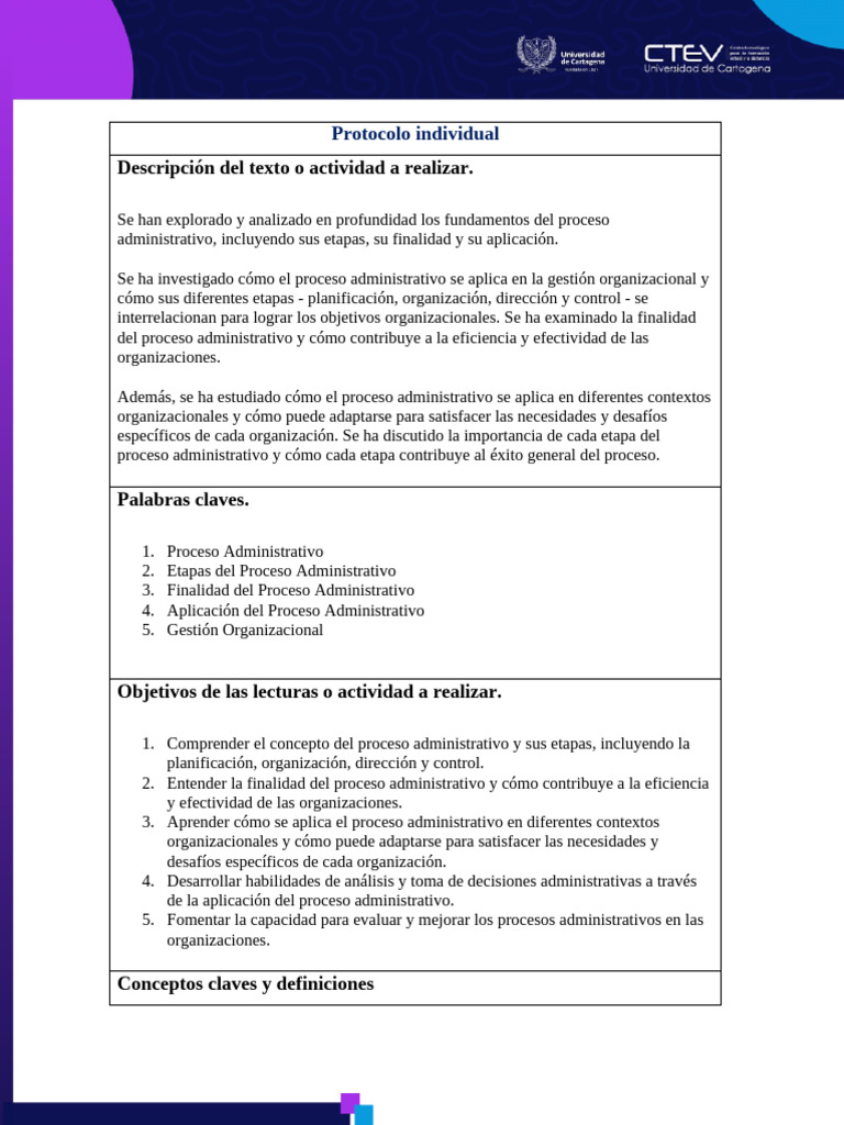 PROTOCOLO INDIVIDUAL unidad#3 | PDF