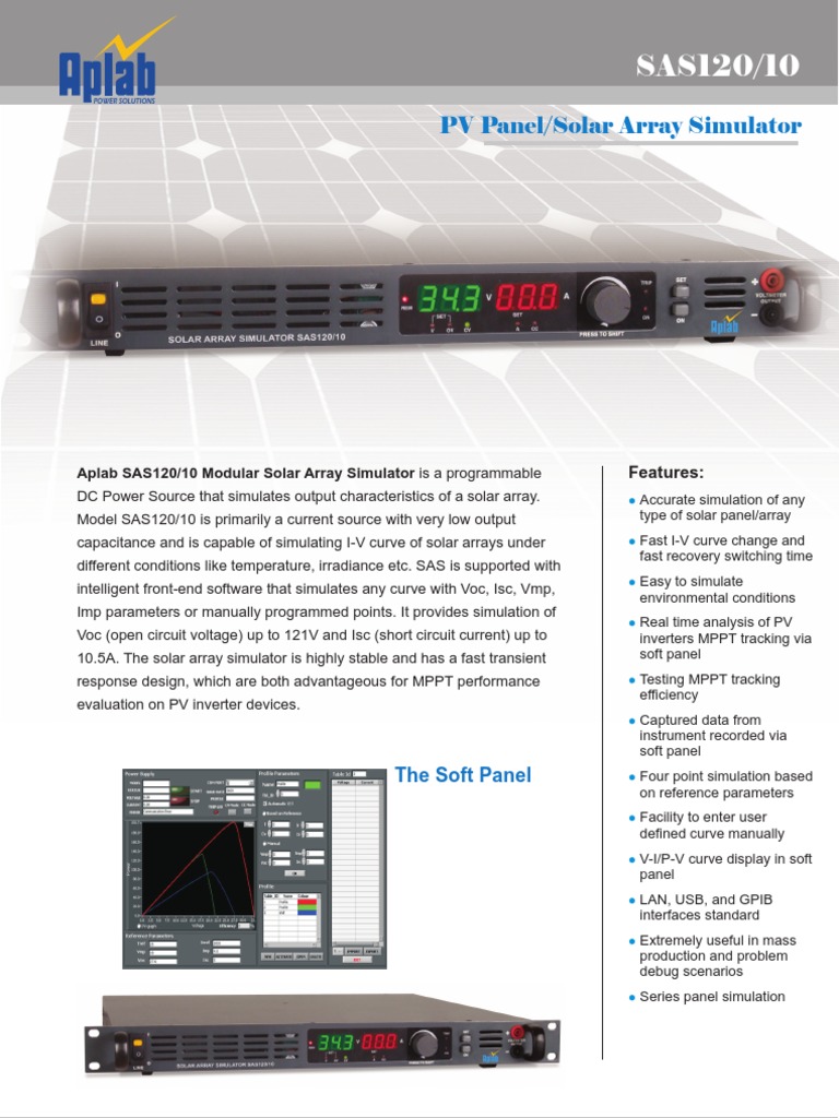 Aplab SAS120/10 Solar Array Simulator | PDF | Computers