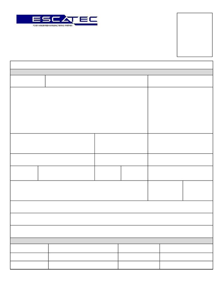 Application Form Escatec | PDF